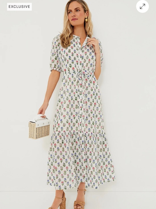 Emerson Fry | Dresses | Emerson Fry White Floral Buttonfront Dress With ...